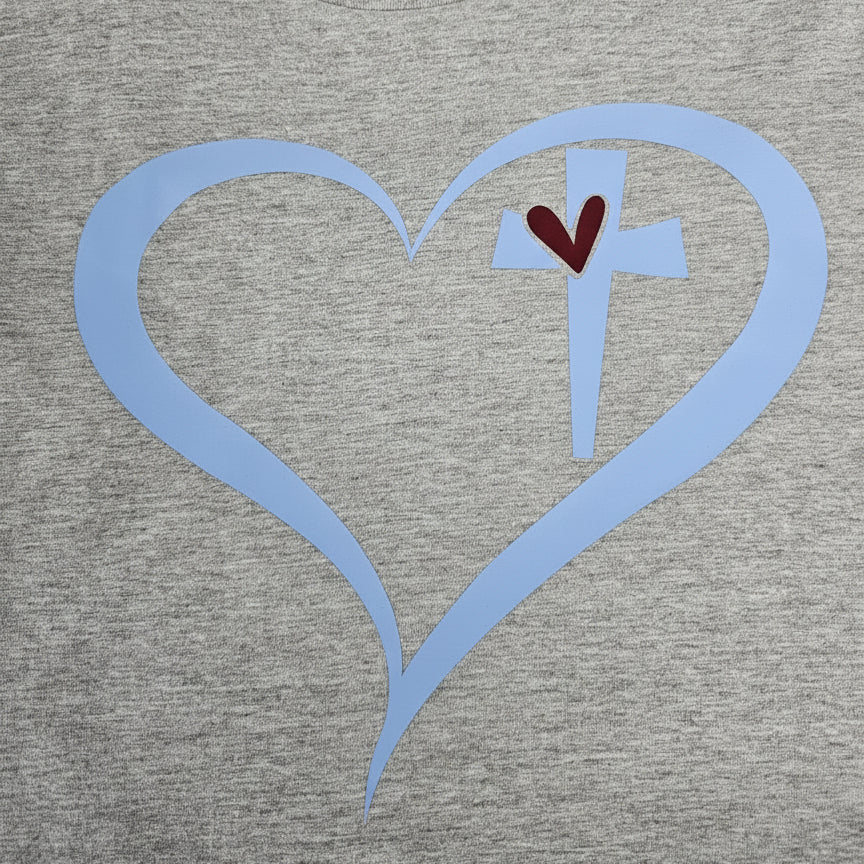 Cross in Heart T-Shirt - Christian Faith Shirt | SEW Fun Central